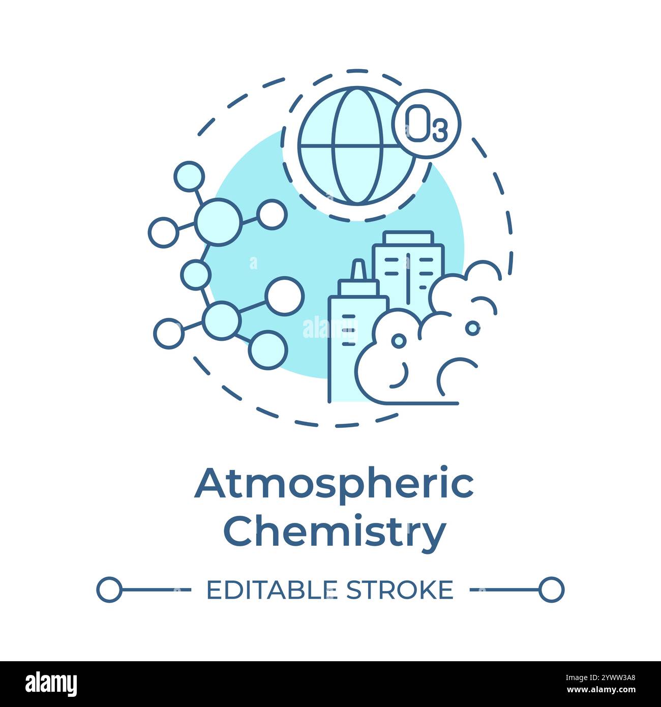 Atmospheric chemistry soft blue concept icon Stock Vector Image & Art - Alamy