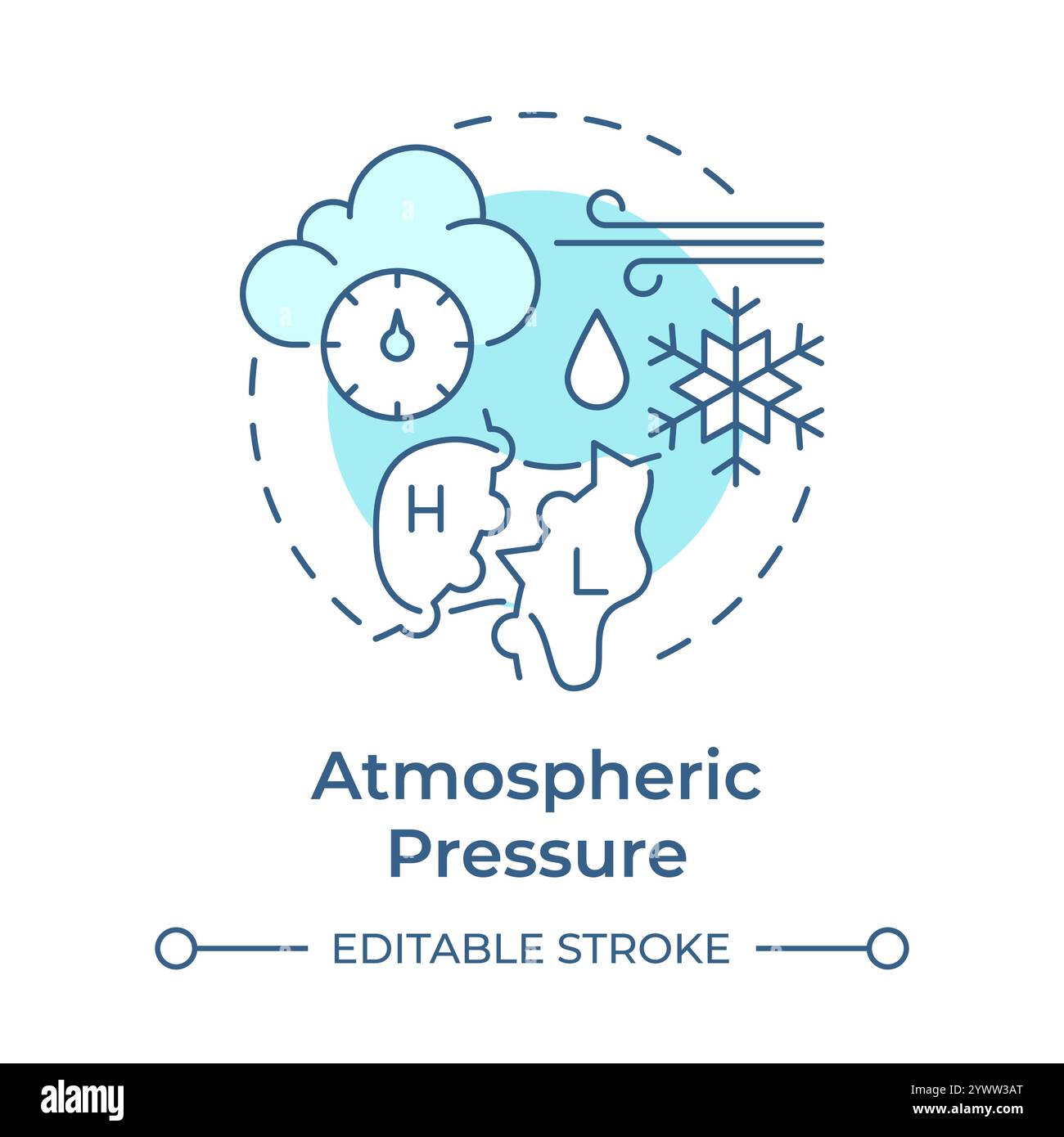 Atmospheric pressure soft blue concept icon Stock Vector Image & Art - Alamy