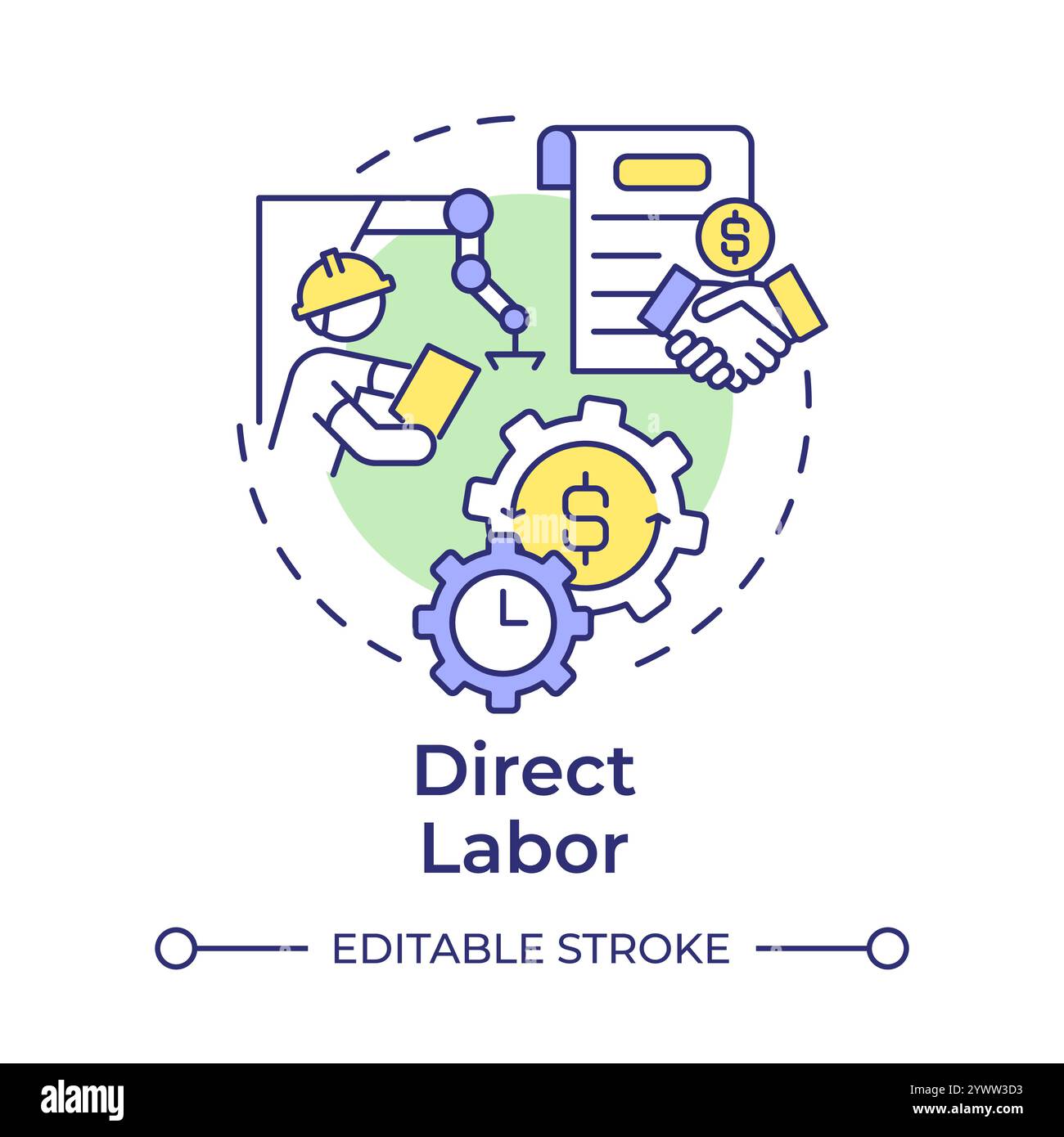 Direct labor multi color concept icon Stock Vector Image & Art - Alamy