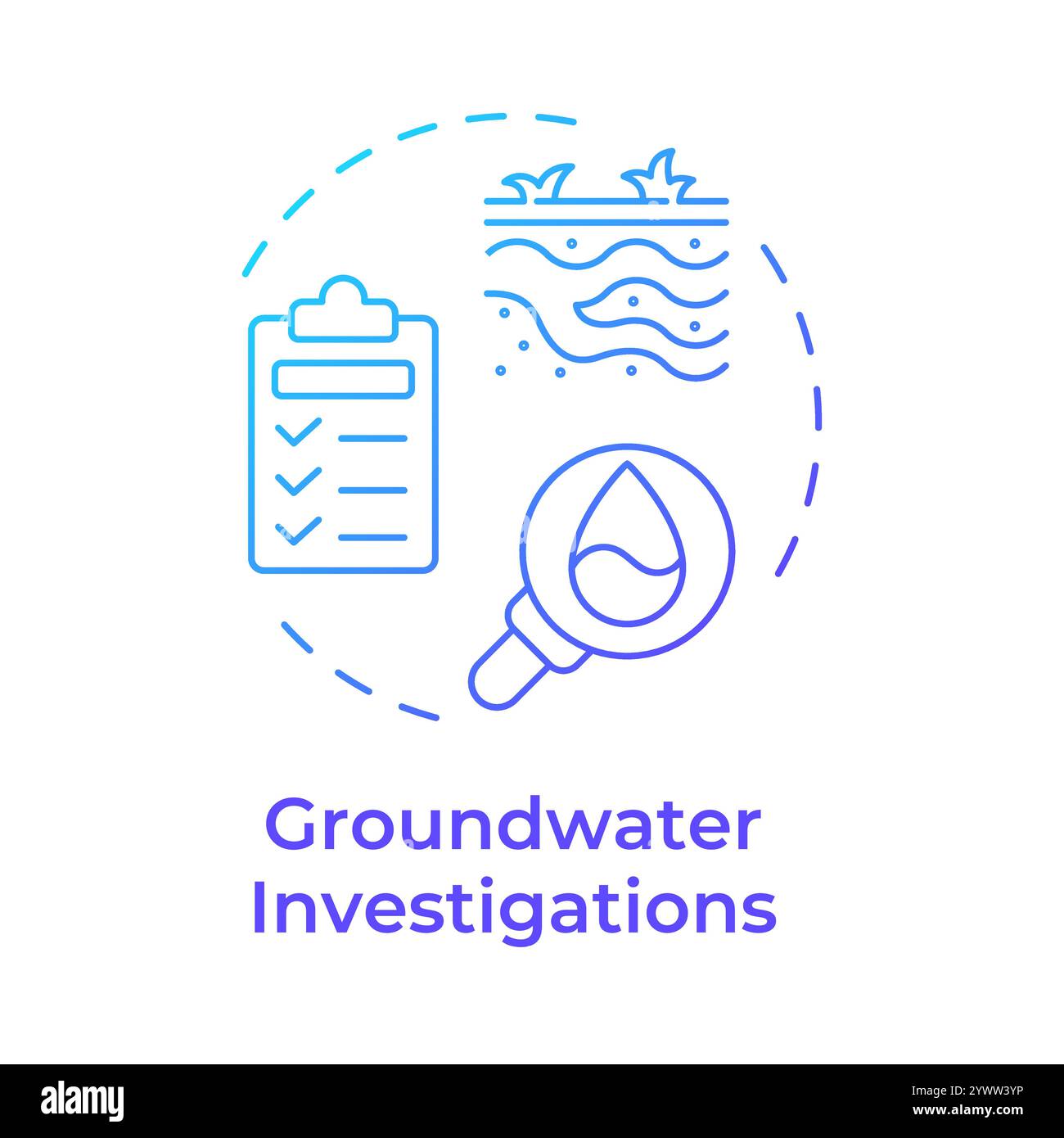 Groundwater investigations blue gradient concept icon Stock Vector Image & Art - Alamy