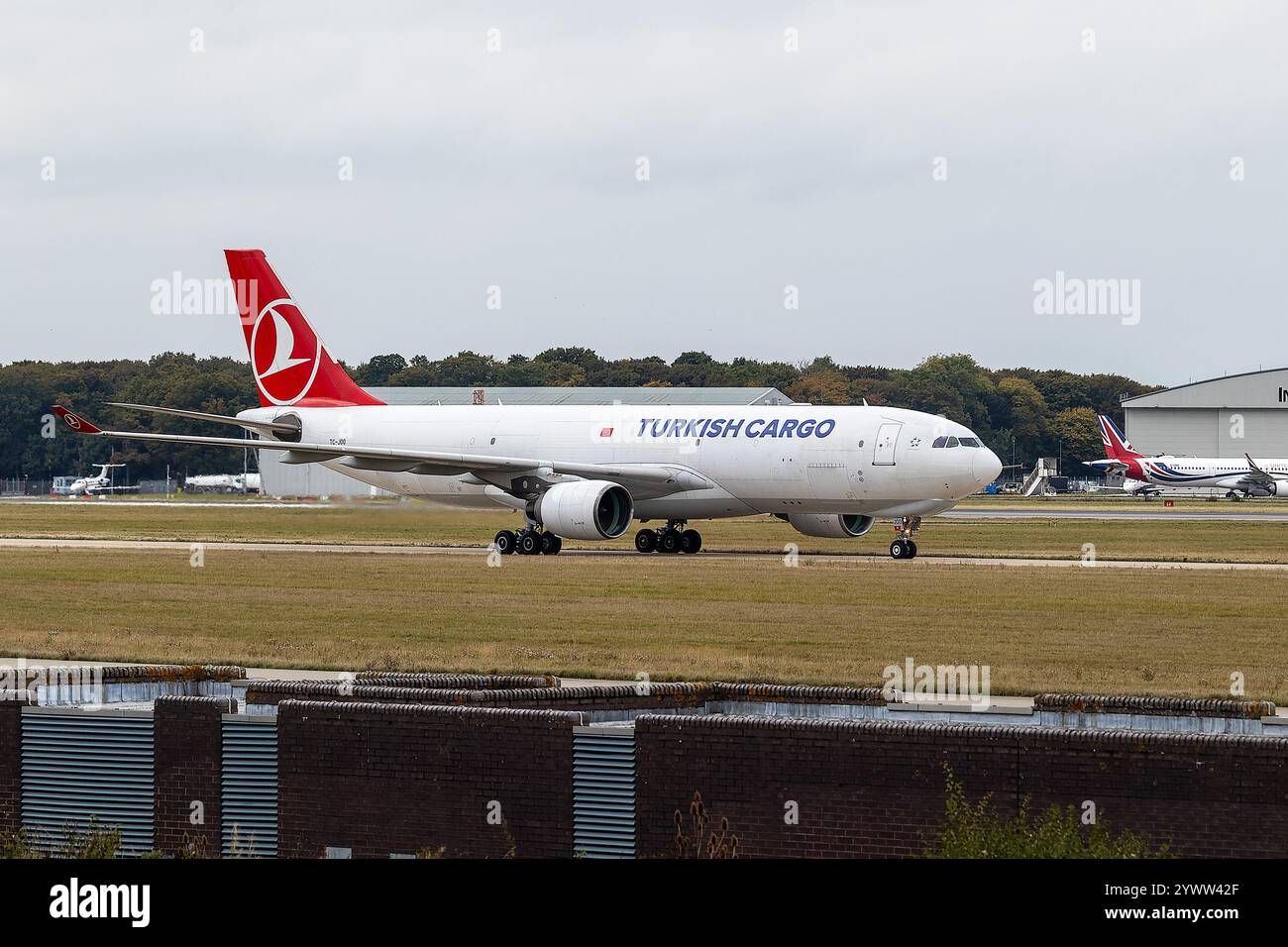 Turkish Cargo Boeing 777 in white with red livery London Stansted Stock ...
