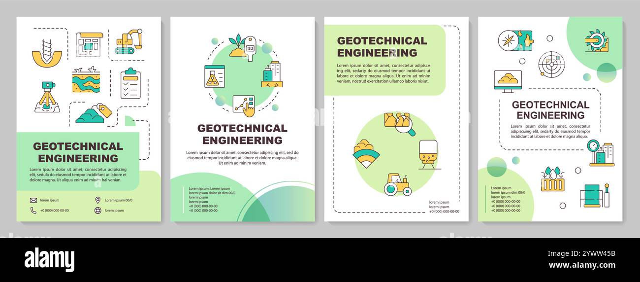 Geotechnical engineering green circle brochure template Stock Vector ...