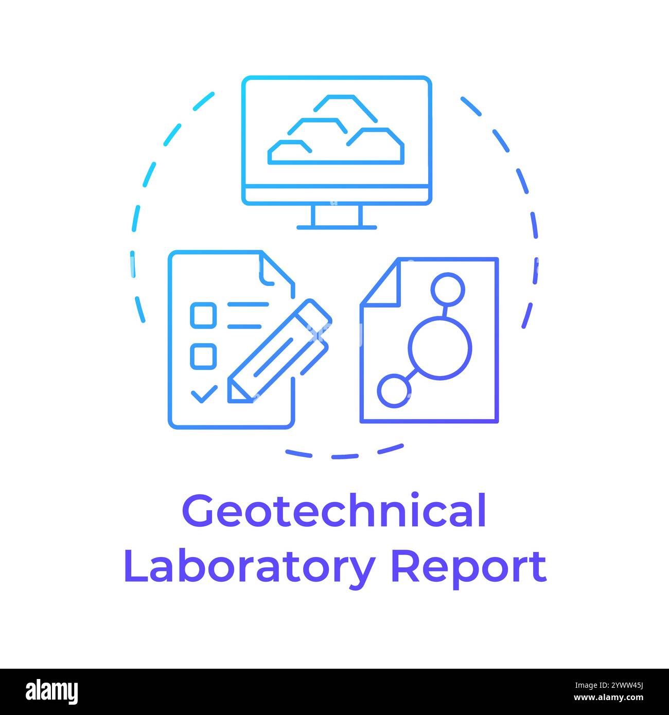 Geotechnical laboratory report blue gradient concept icon Stock Vector ...