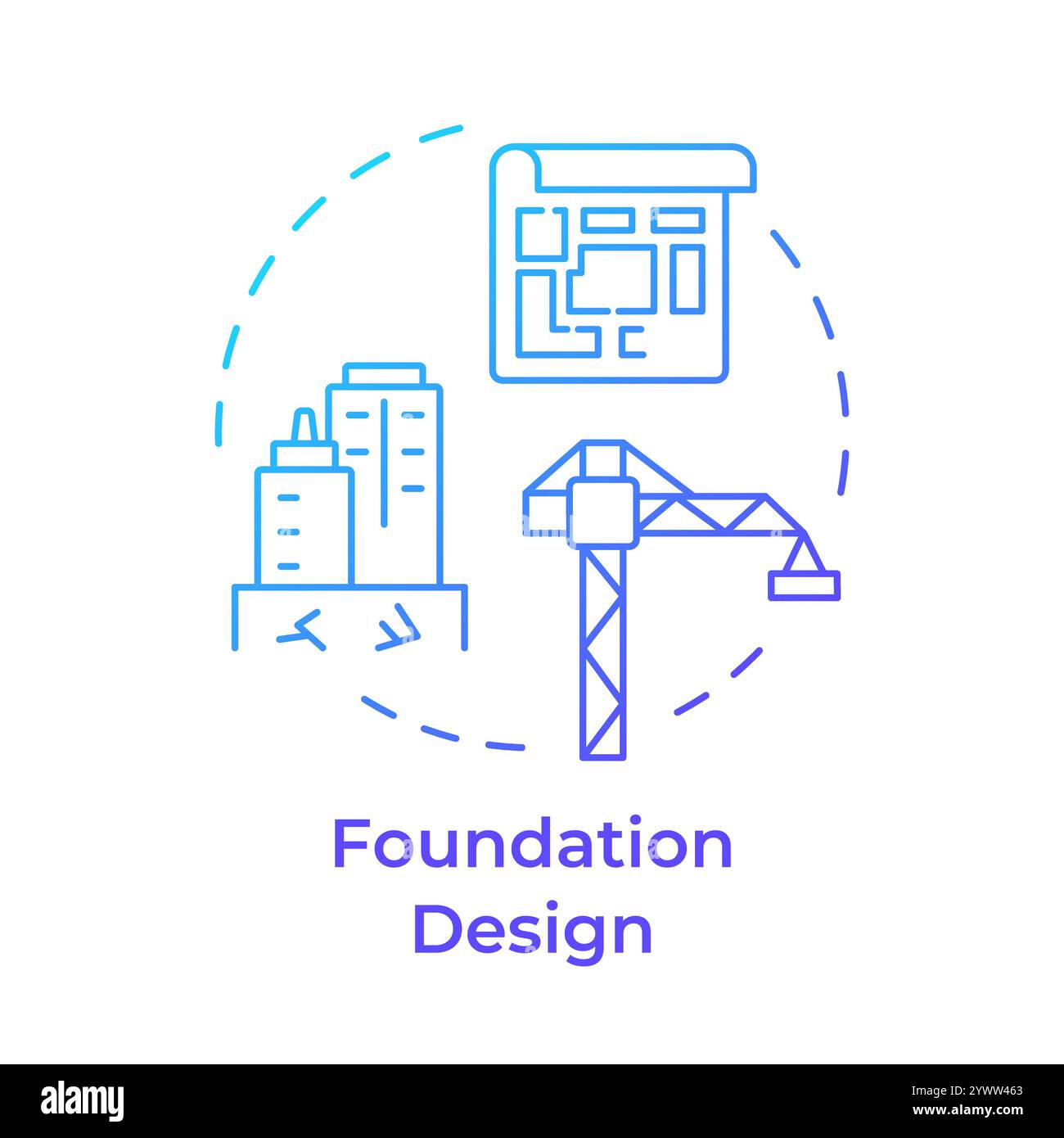 Foundation design blue gradient concept icon Stock Vector Image & Art ...