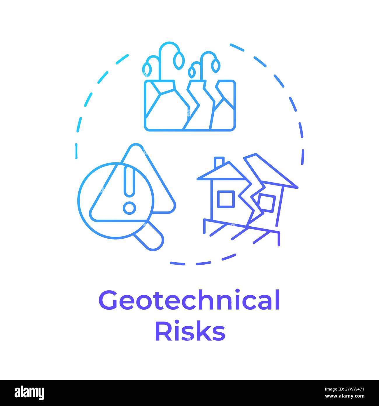 Geotechnical risks blue gradient concept icon Stock Vector Image & Art ...