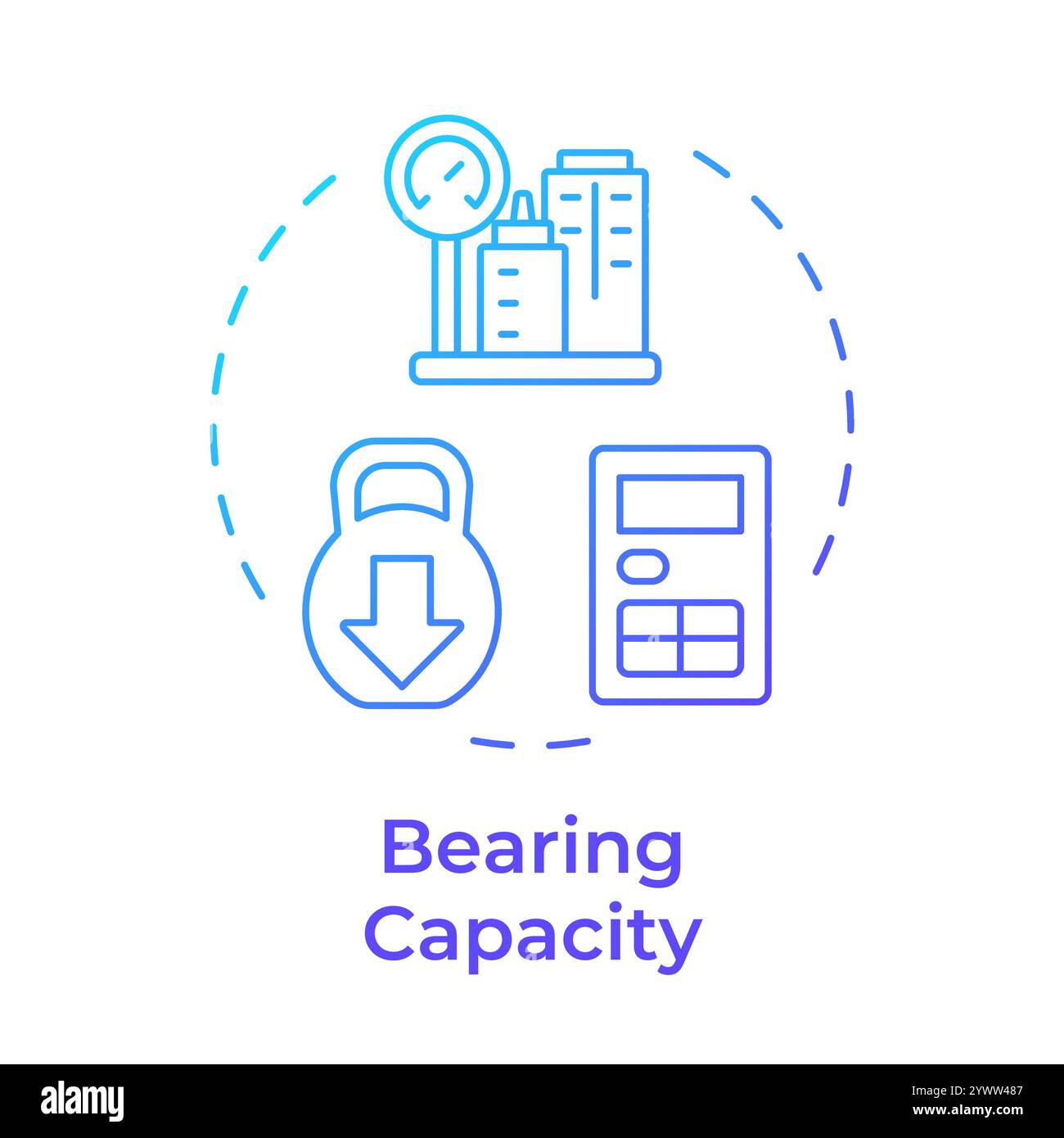 Bearing capacity examination blue gradient concept icon Stock Vector ...