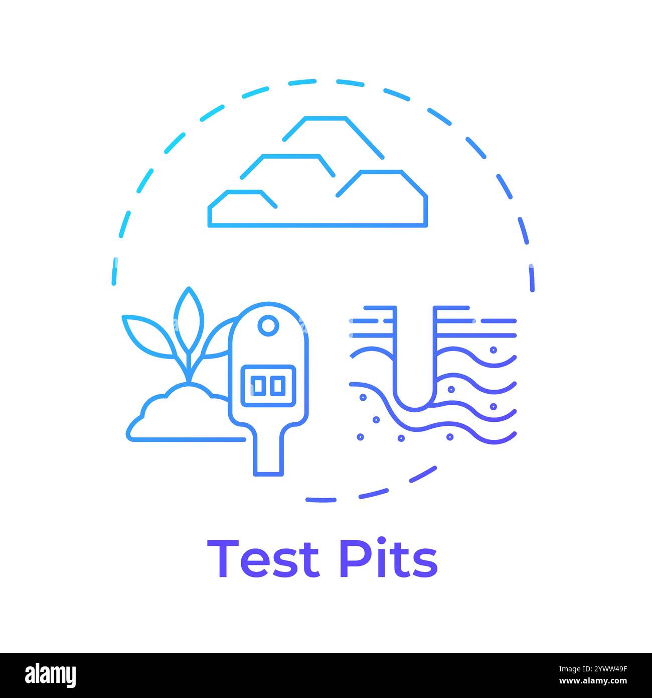 Test pits blue gradient concept icon Stock Vector Image & Art - Alamy