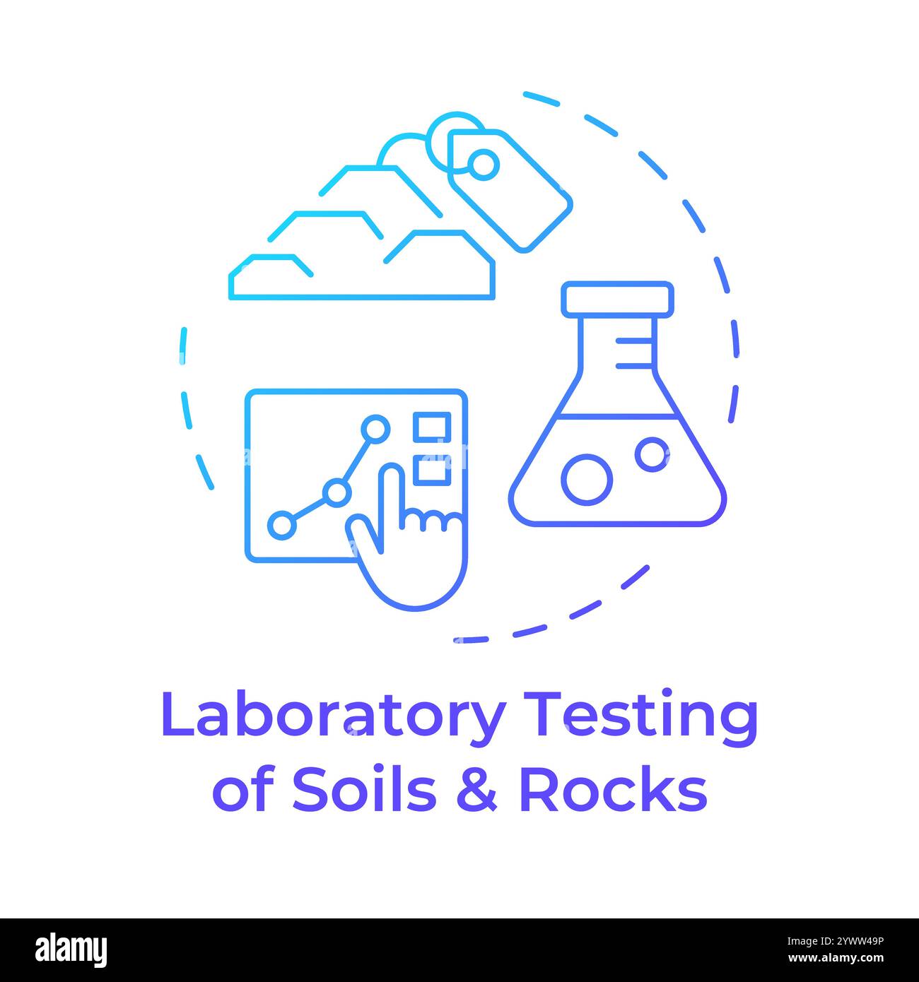 Laboratory testing of soils and rocks blue gradient concept icon Stock ...