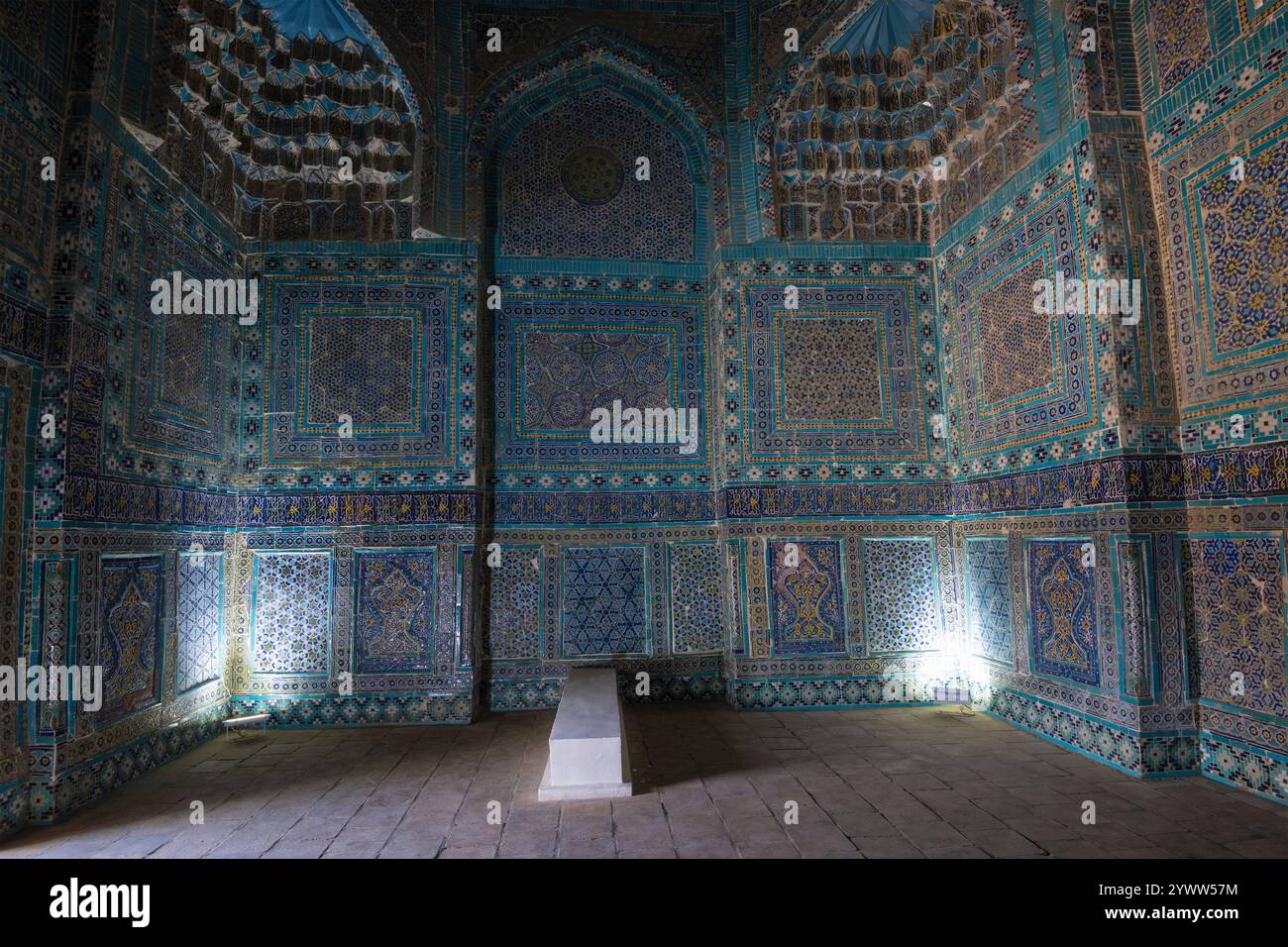 Interior of the ancient mausoleum of Usto Ali Nasafi (60-70s of the ...