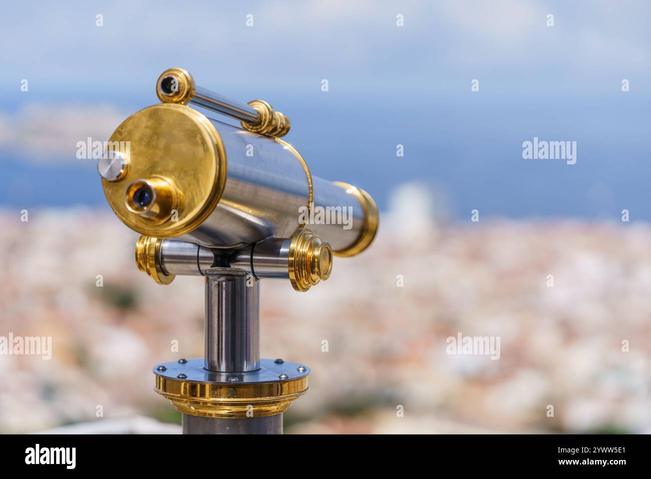 An old metal monocular that makes it easier to admire the beautiful ...