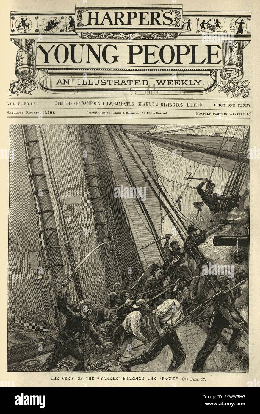 The History of Piracy, Pirates of the ship Yankee boarding the Eagle ...