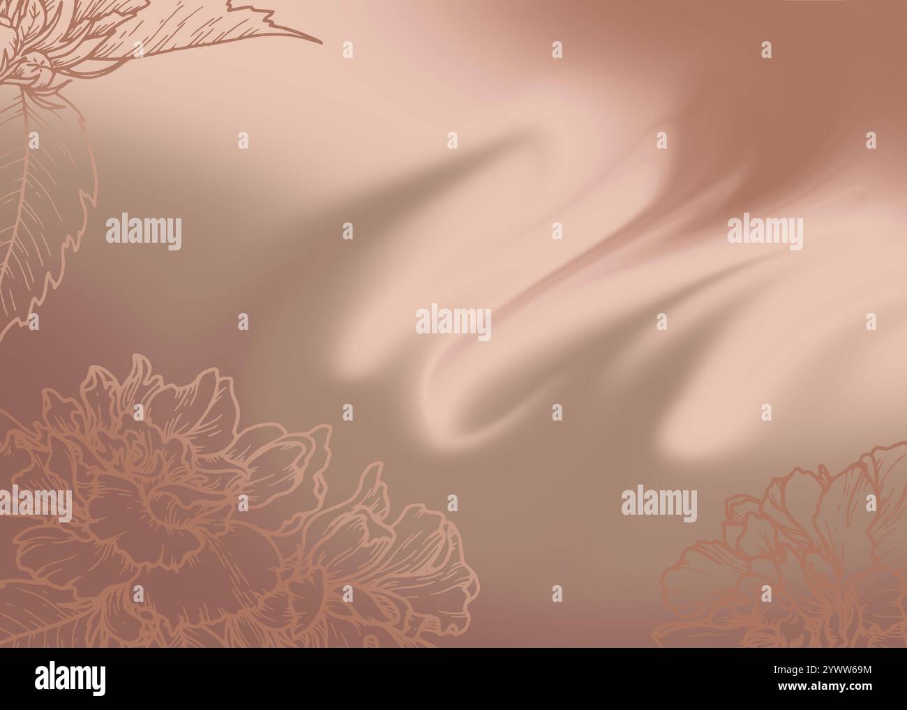 Floral gradient background in the 2025 color of the year Mocha Mousse ...