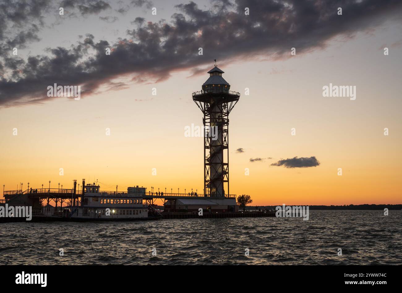 The Bicentennial Tower, located in Erie, Pennsylvania, views of Lake ...
