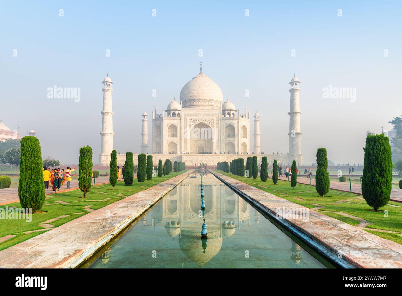 The Taj Mahal on blue sky background Stock Photo - Alamy