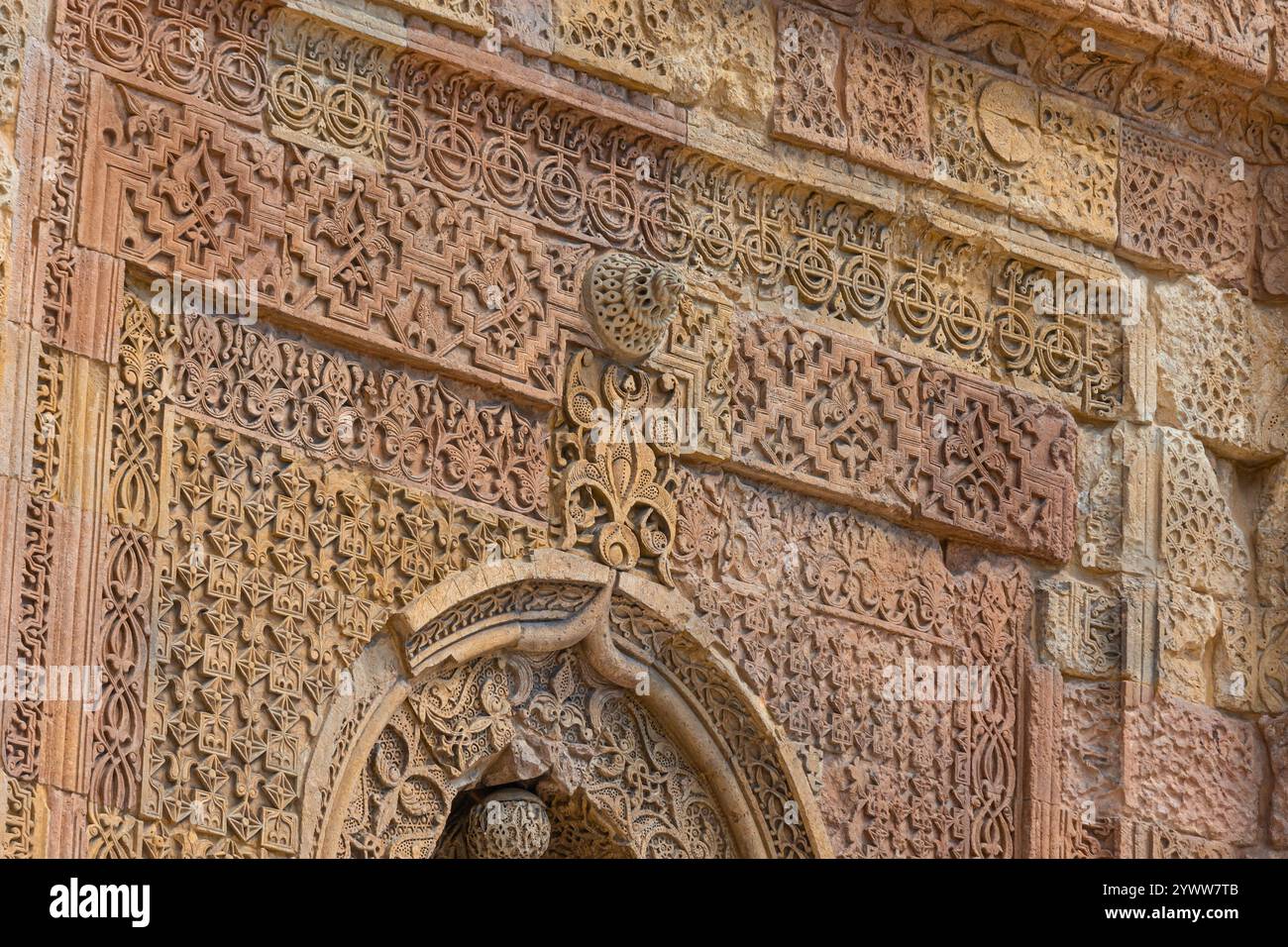 Carved stone decorations of Great Mosque of Divrigi aka Divrigi Ulu ...