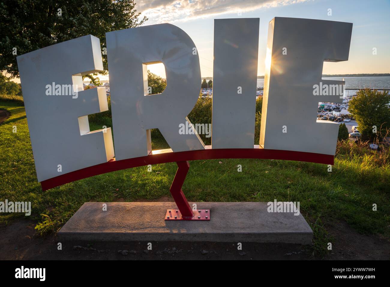 The New Erie sign installed at the Bayview Park, Erie, PA, USA Stock ...