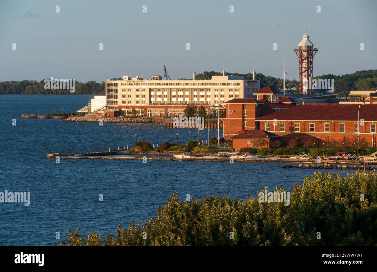 The Bicentennial Tower, located in Erie, Pennsylvania, views of Lake ...