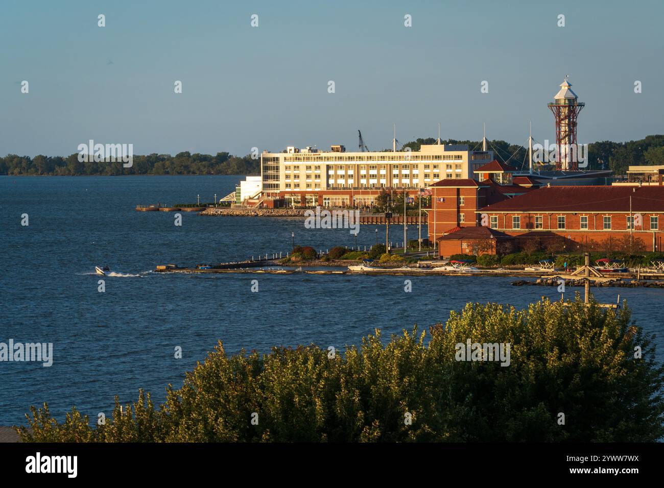The Bicentennial Tower, located in Erie, Pennsylvania, views of Lake ...