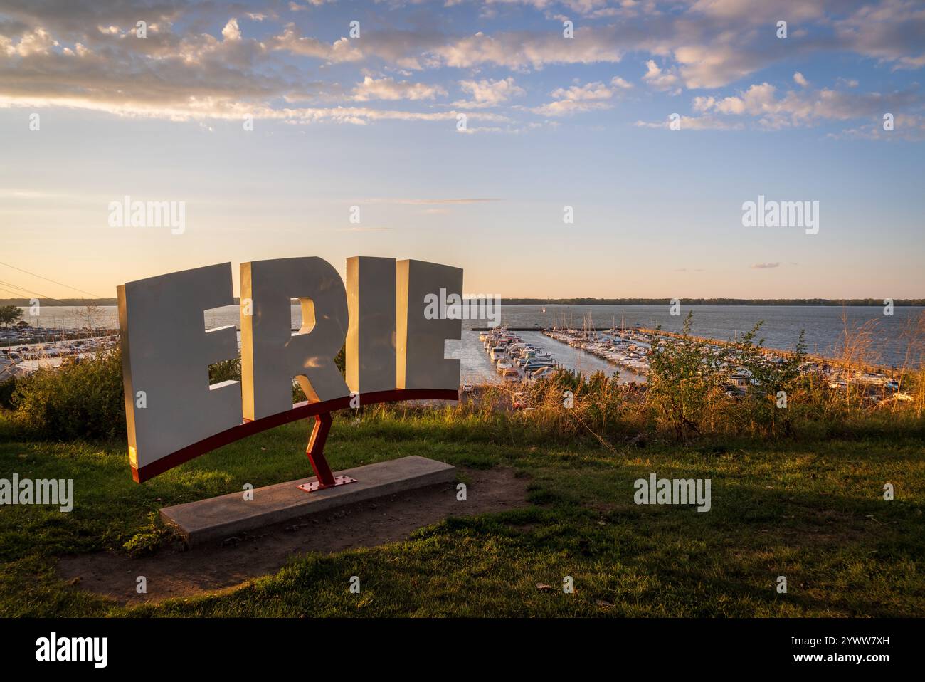 The New Erie sign installed at the Bayview Park, Erie, PA, USA Stock ...