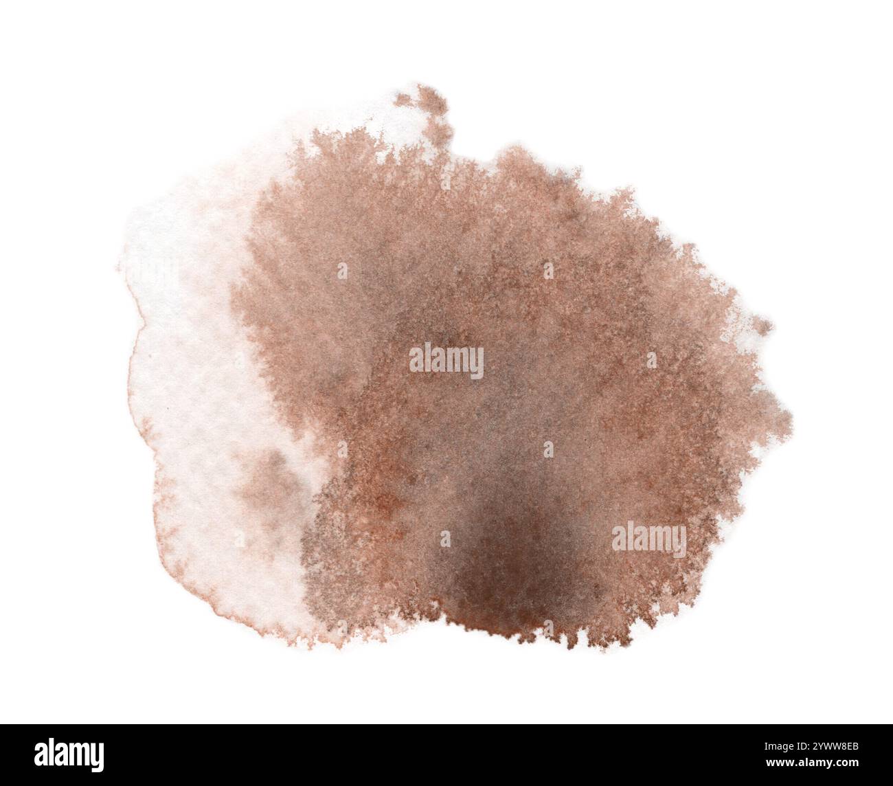 Watercolor stain in the 2025 color of the year Mocha Mousse. Hand drawn ...