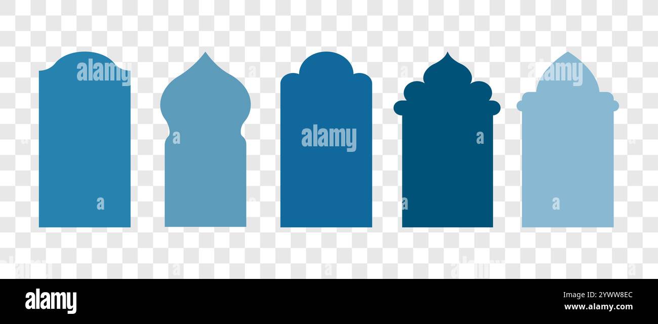 Set of Shape Islamic Door. Arabic architecture. Collection of arches in ...