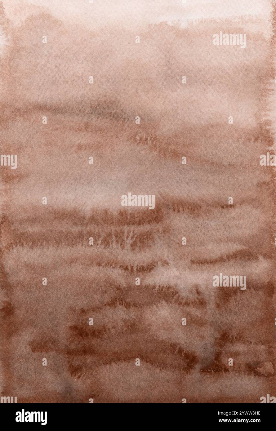 Watercolor background in the 2025 color of the year Mocha Mousse. Hand ...
