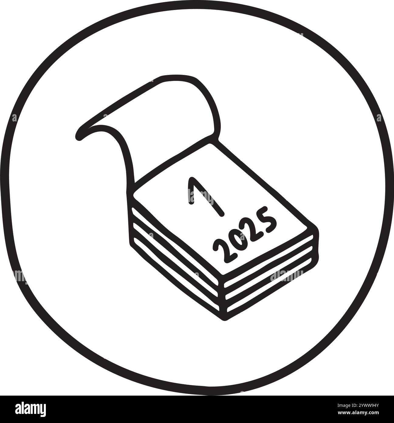 Doodle calendar schedule icon or logo, hand drawn with thin black line ...