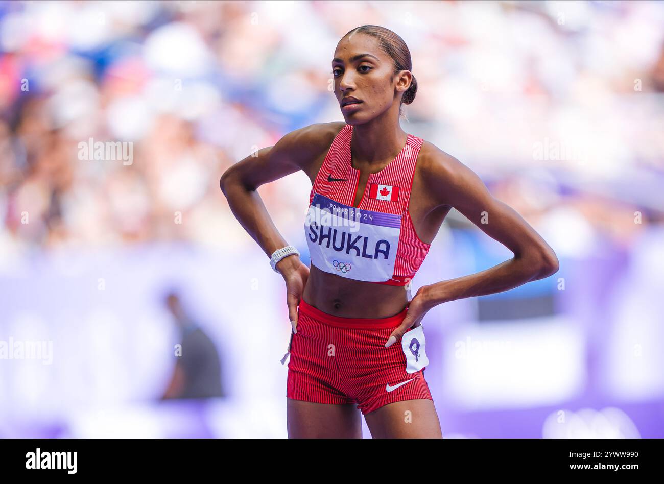 Jazz Shukla participating in the 800 meters at the Paris 2024 Olympic ...