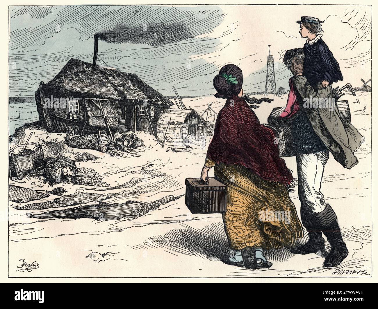 Vintange illustration of a scene from the Charles Dickens novel David ...