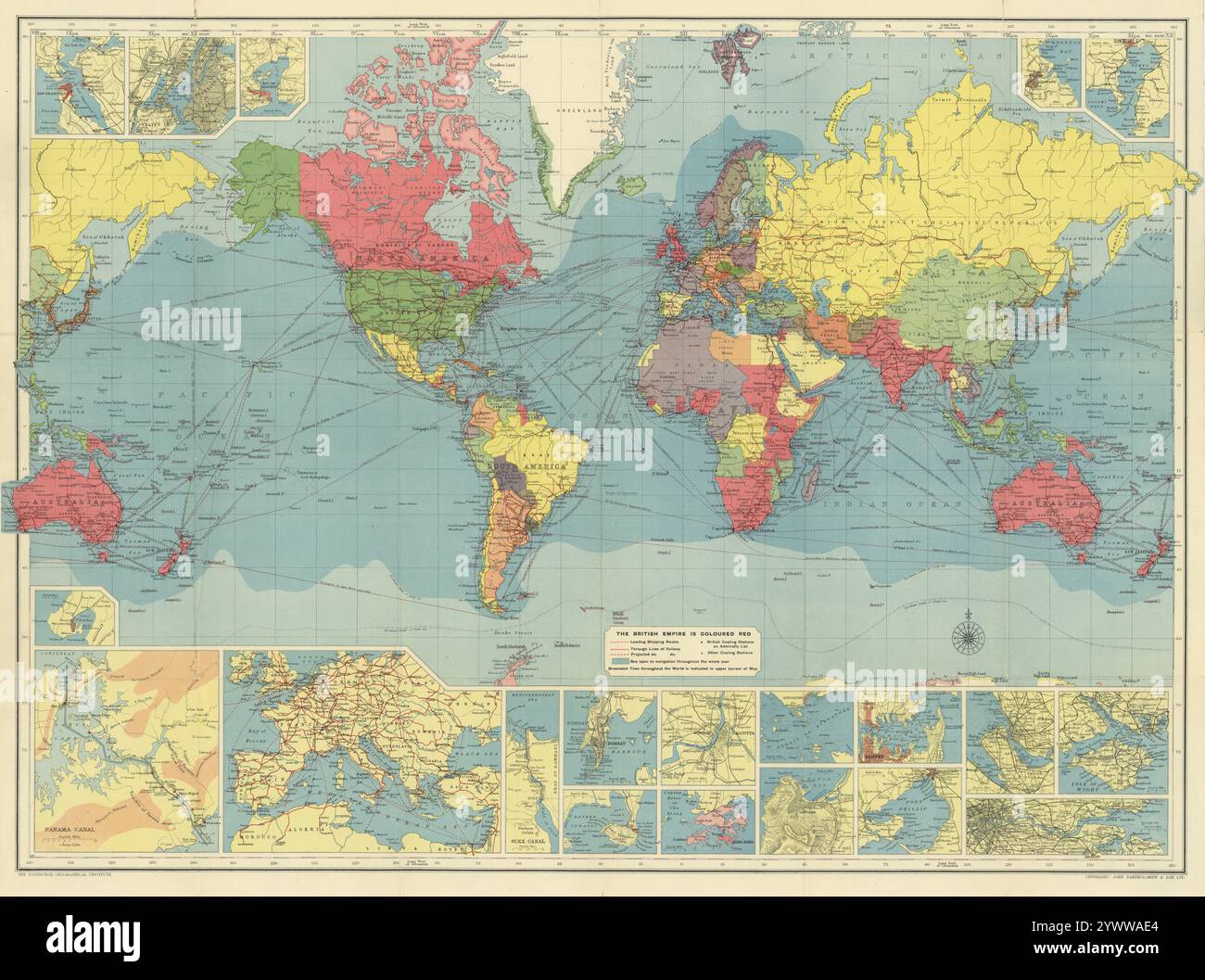 Map of the world 20th century hi-res stock photography and images - Alamy