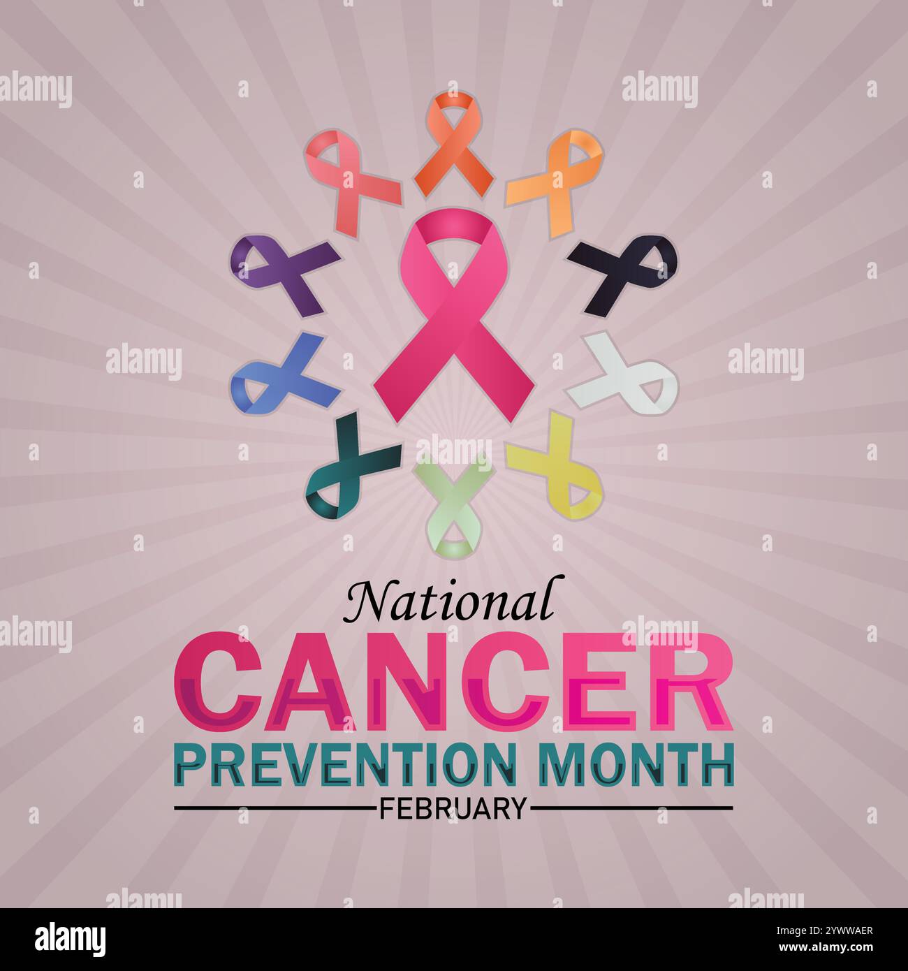 National Cancer Prevention Month. February. Holiday concept. Template ...