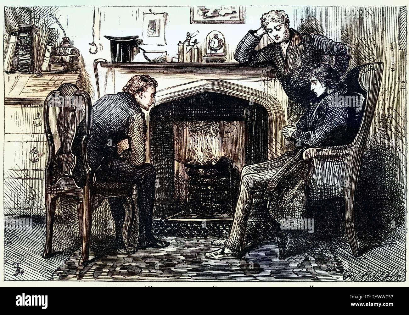 Vintange illustration of a scene from the Charles Dickens novel Martin ...