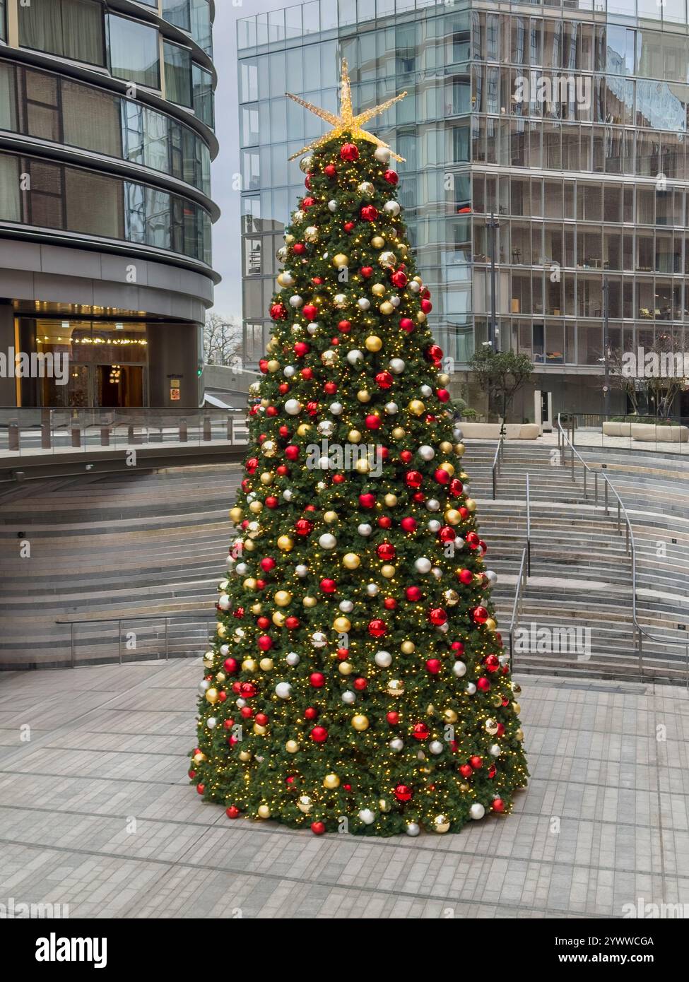 Visitors enjoy the holiday season at Battersea Power Station, where a ...