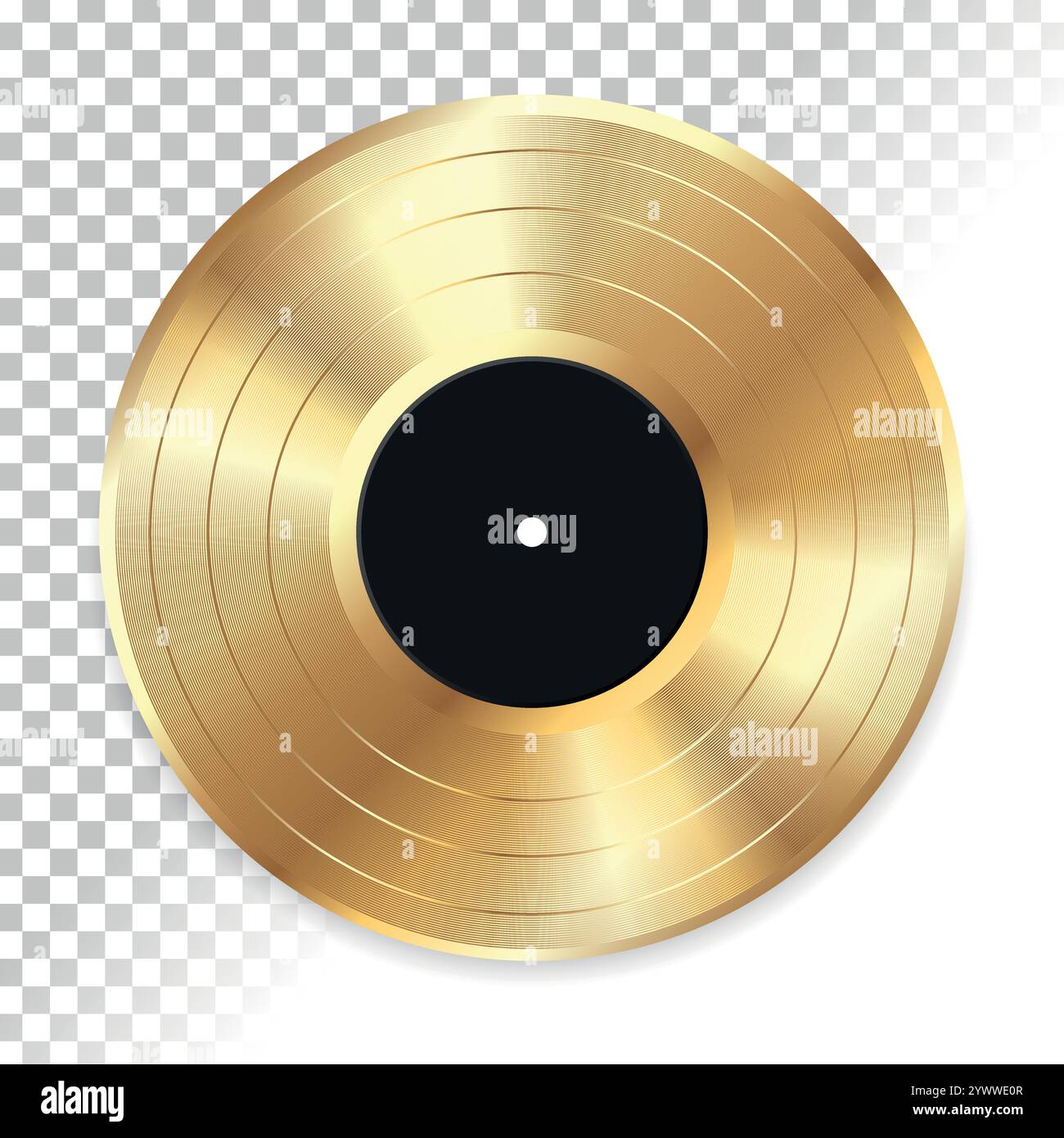 Realistic golden vinyl record isolated on transparent background ...