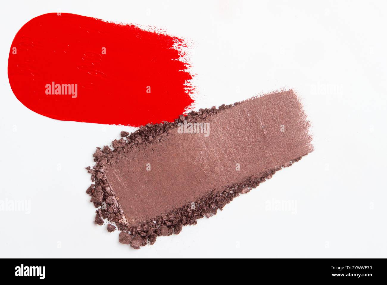 Composition of red lipstick smears and eye shadow smears in various ...