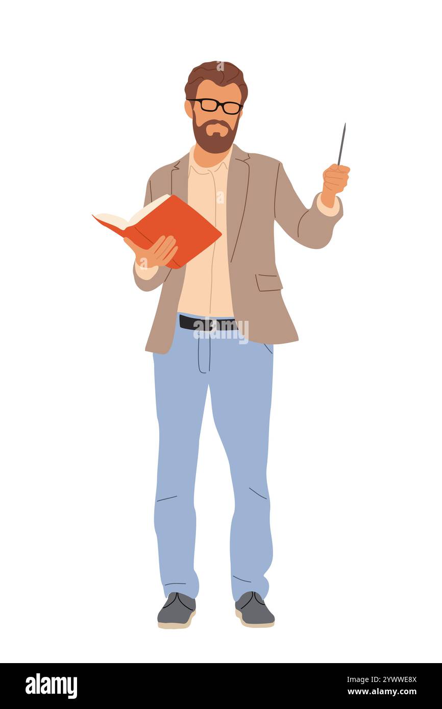 Book a man standing Stock Vector Images - Alamy