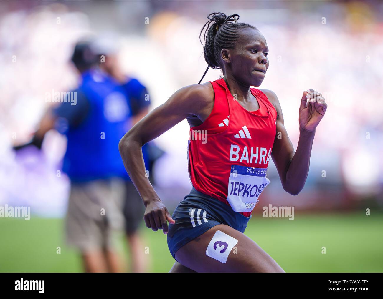 Nelly Jepkosgei participating in the 800 meters at the Paris 2024 ...