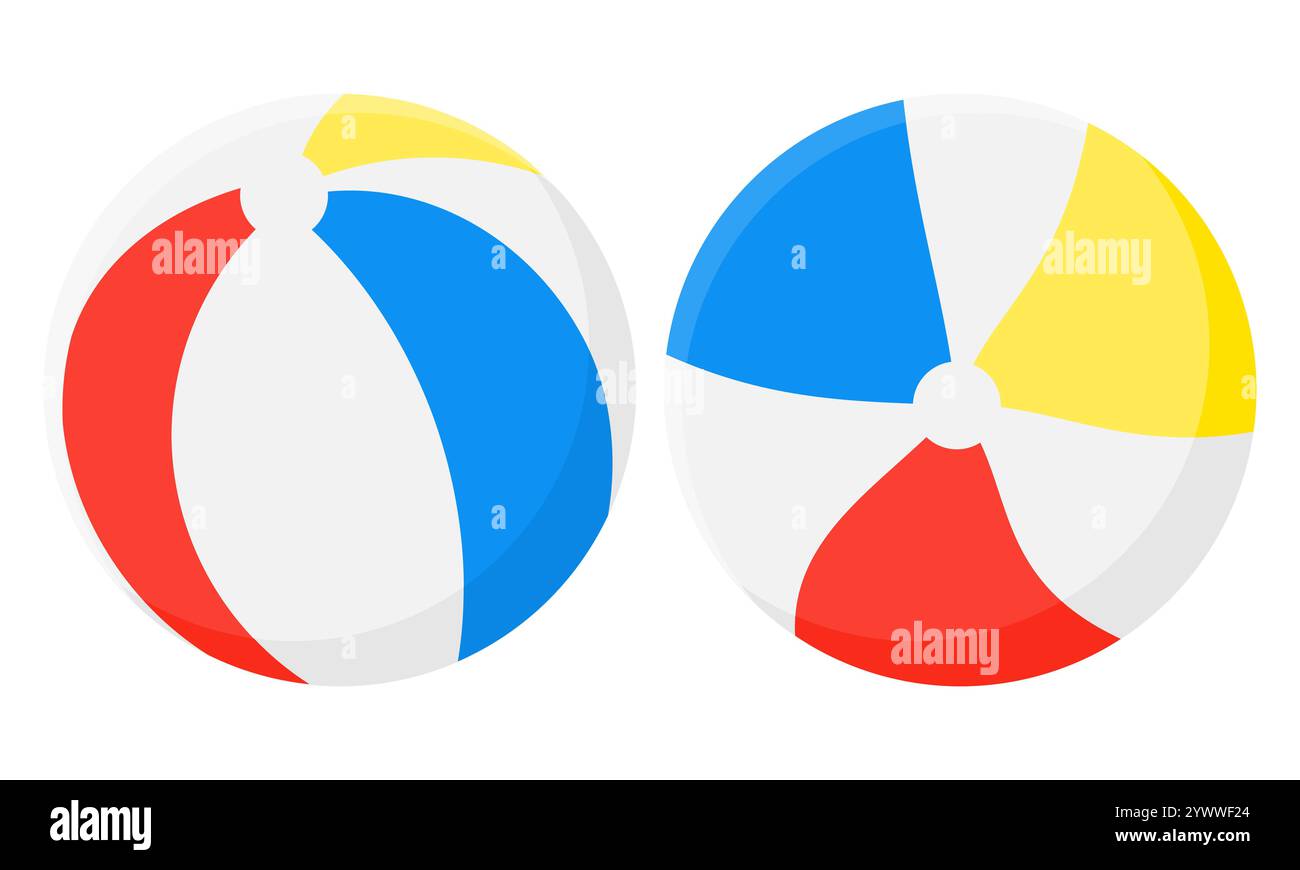 Colorful Beach Ball Vector. Summer Beach Ball Illustration. Team Game ...