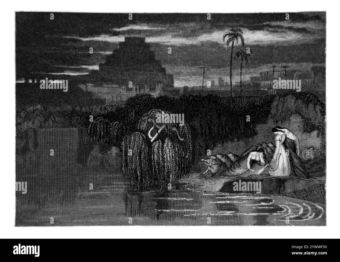 Steel Engraving of the Children of Israel by the Waters of Babylon ...