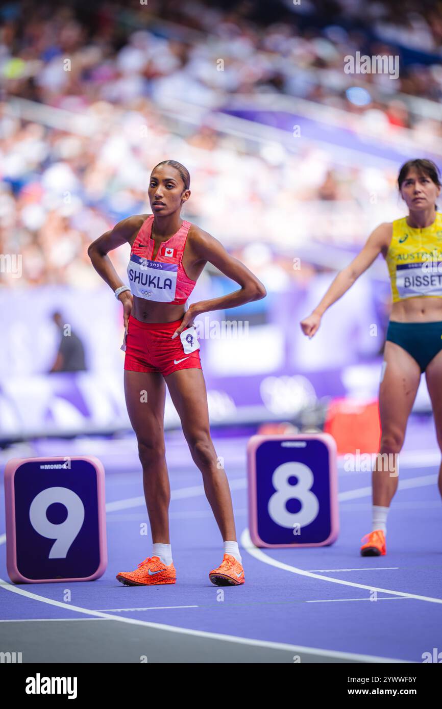 Jazz Shukla participating in the 800 meters at the Paris 2024 Olympic ...