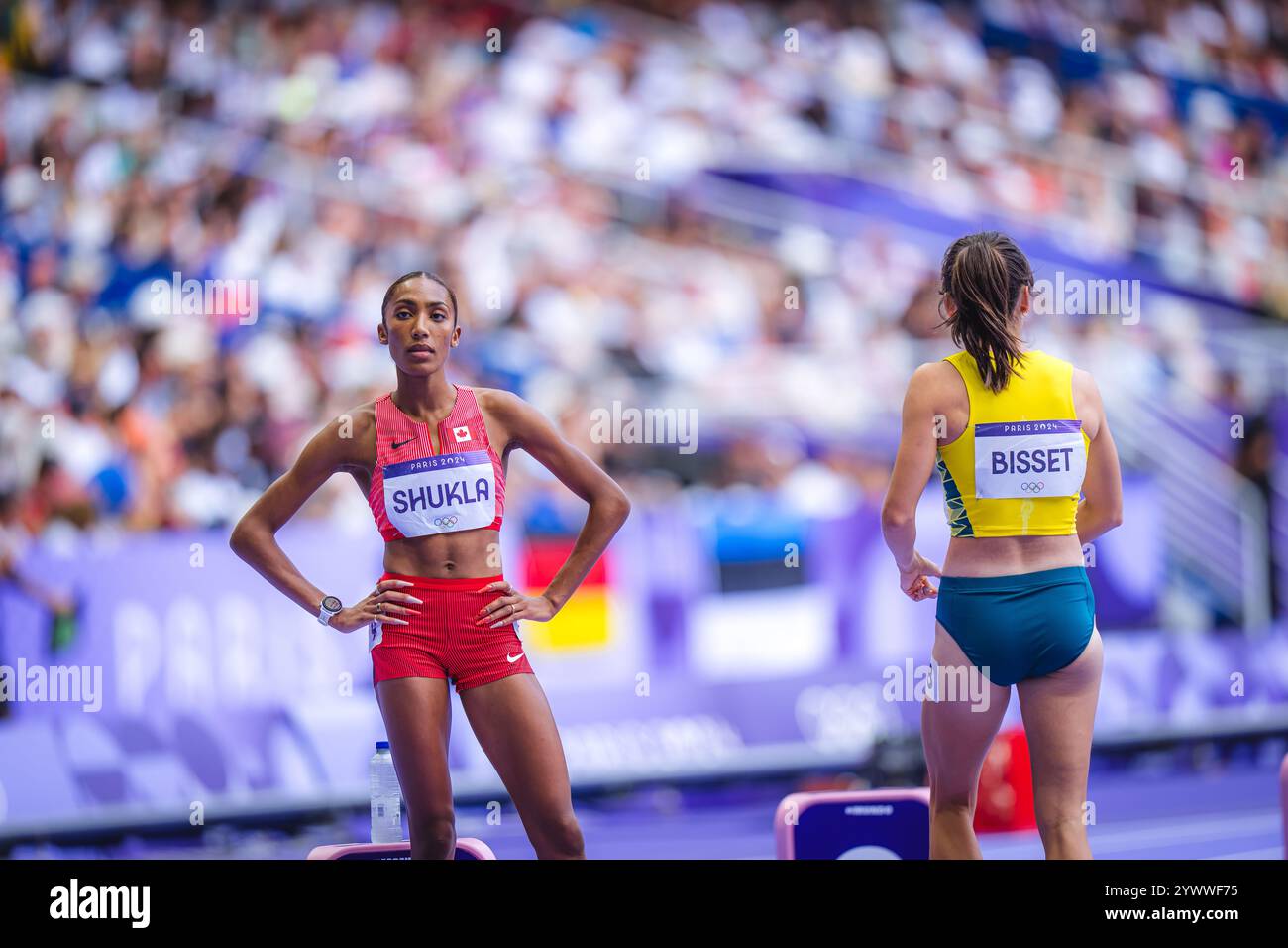 Jazz Shukla participating in the 800 meters at the Paris 2024 Olympic ...