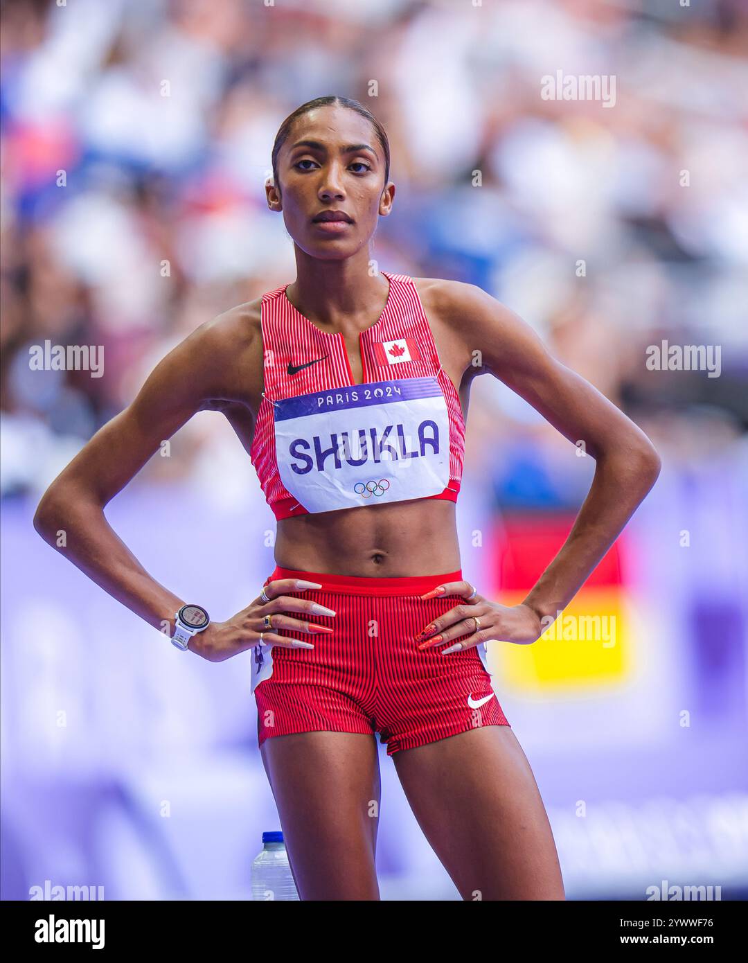 Jazz Shukla participating in the 800 meters at the Paris 2024 Olympic ...