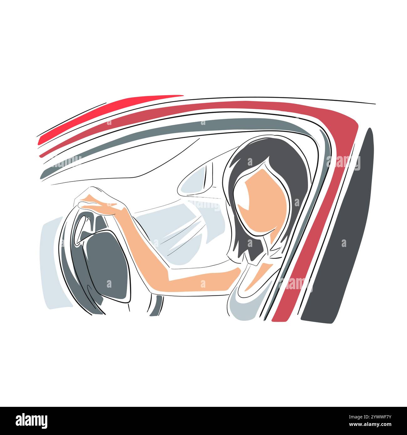 Attractive woman car drivers Stock Vector Images - Alamy