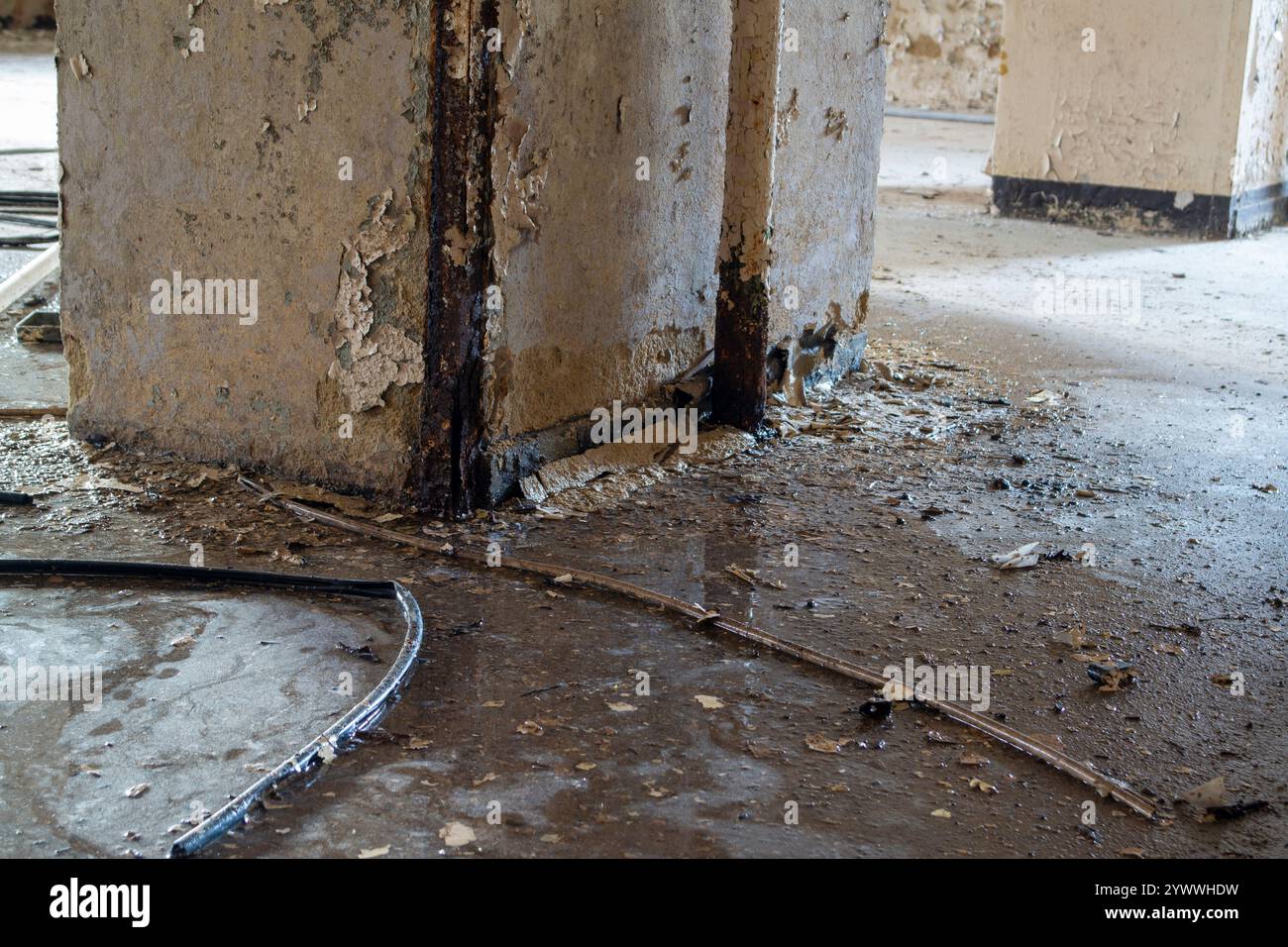 Wet basement after a flood damage insurance case Stock Photo - Alamy