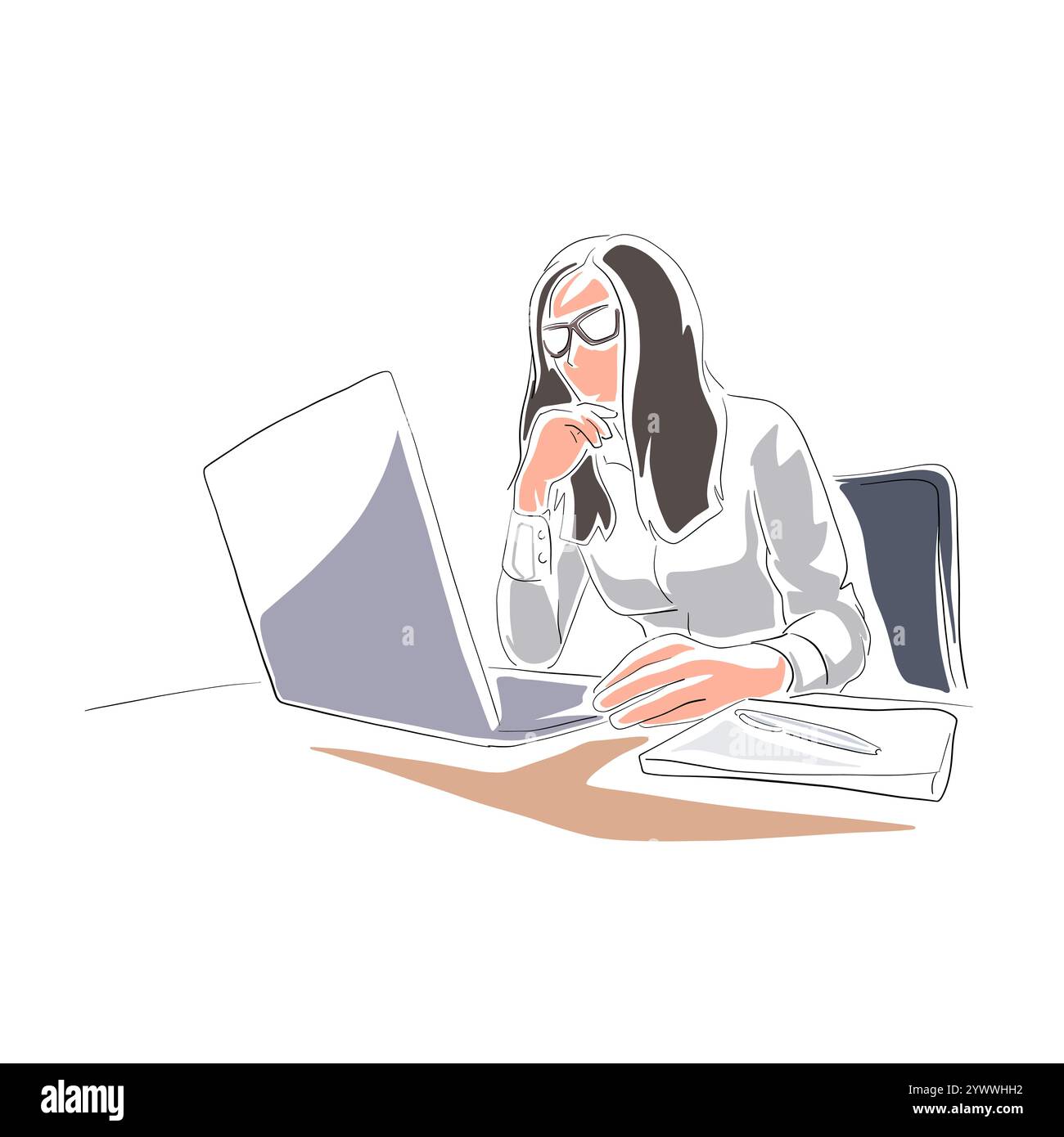 Female manager works on Stock Vector Images - Alamy