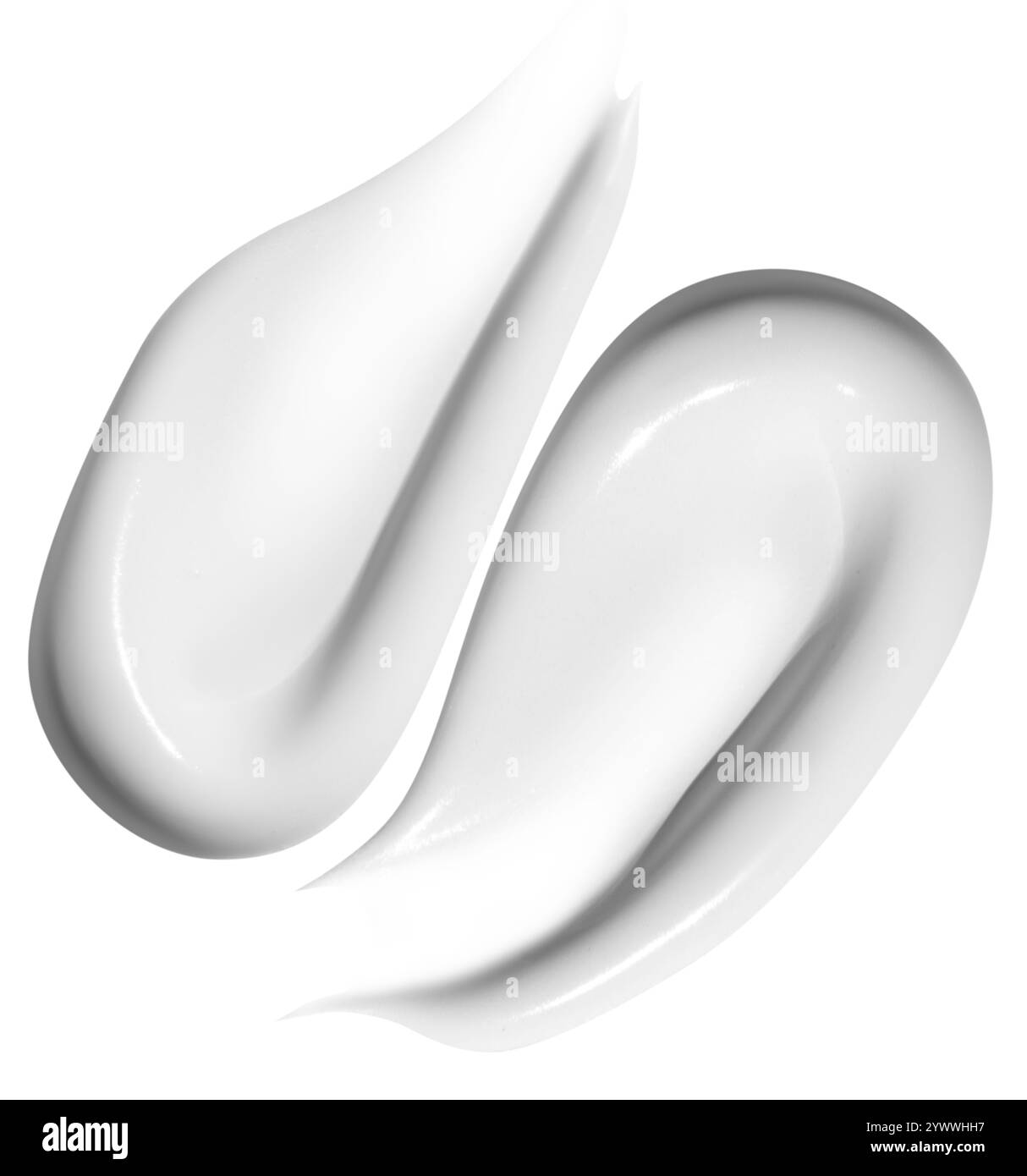 Composition of white cream smears on an empty background. Skincare ...