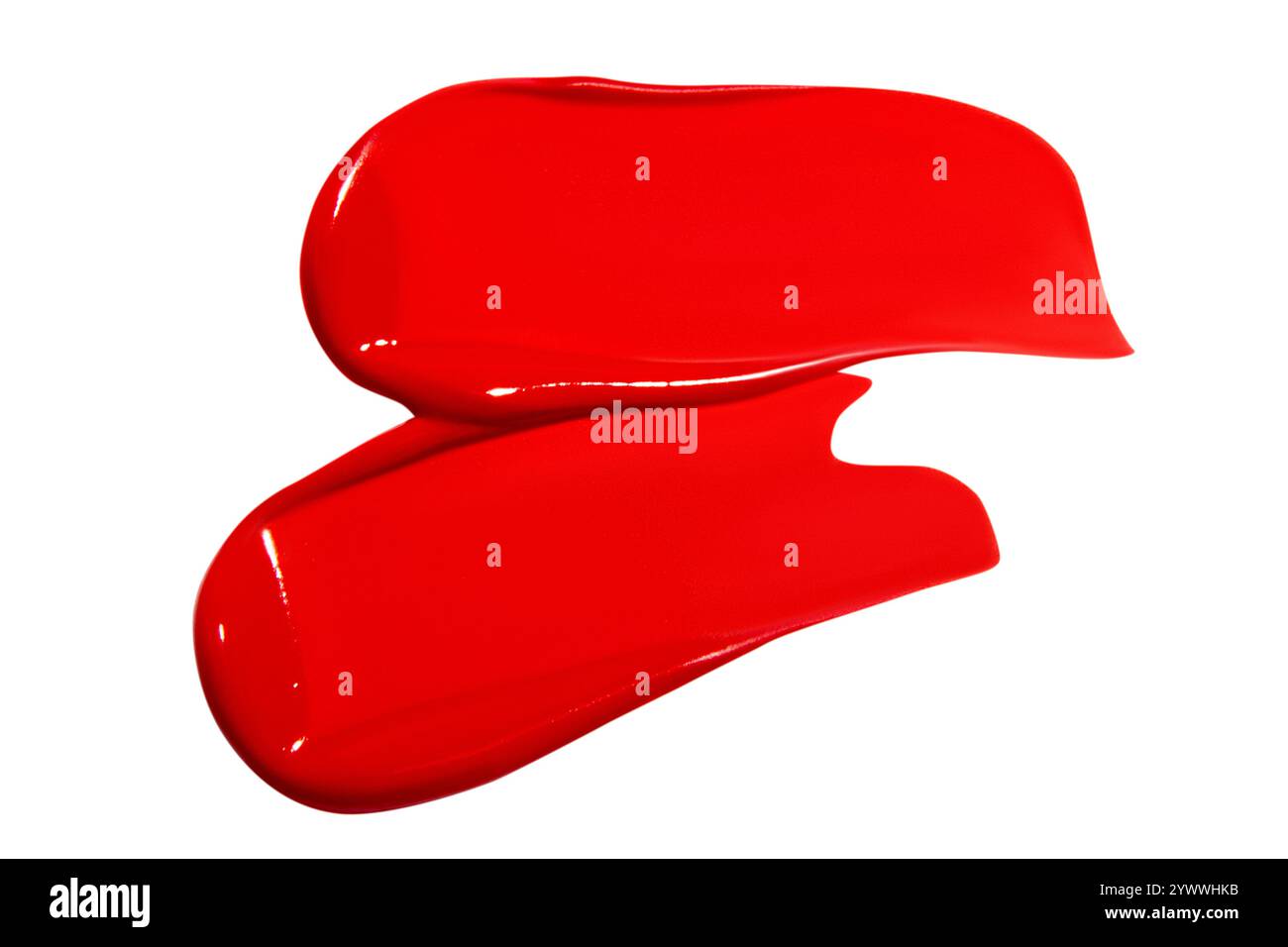 Composition Of Bright Red Lipstick Or Liquid Lipstick Smears On An Empty Background Beauty