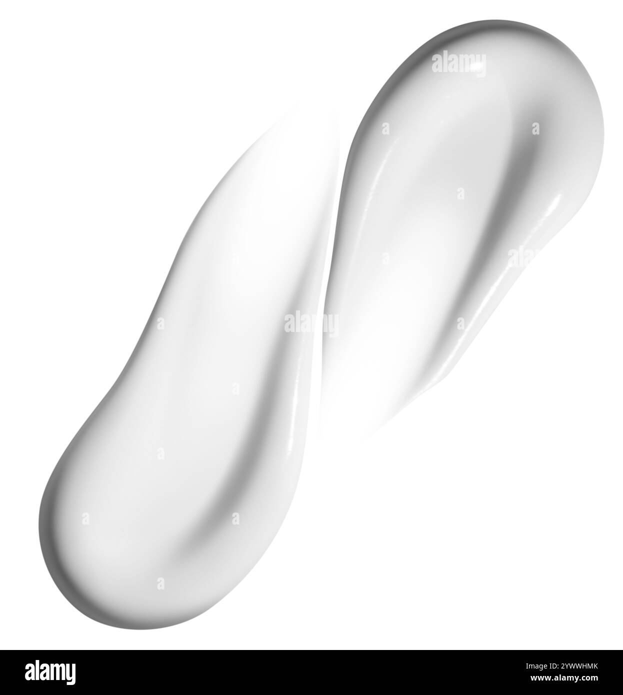 Composition of white cream smears on an empty background. Skincare ...