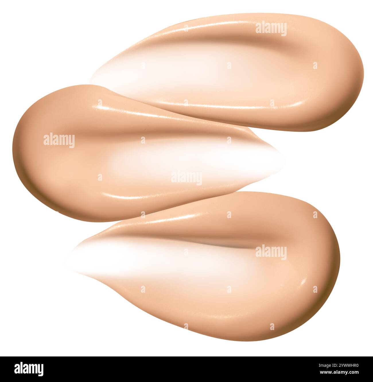 Composition of foundation cream smears on an empty background. Makeup ...
