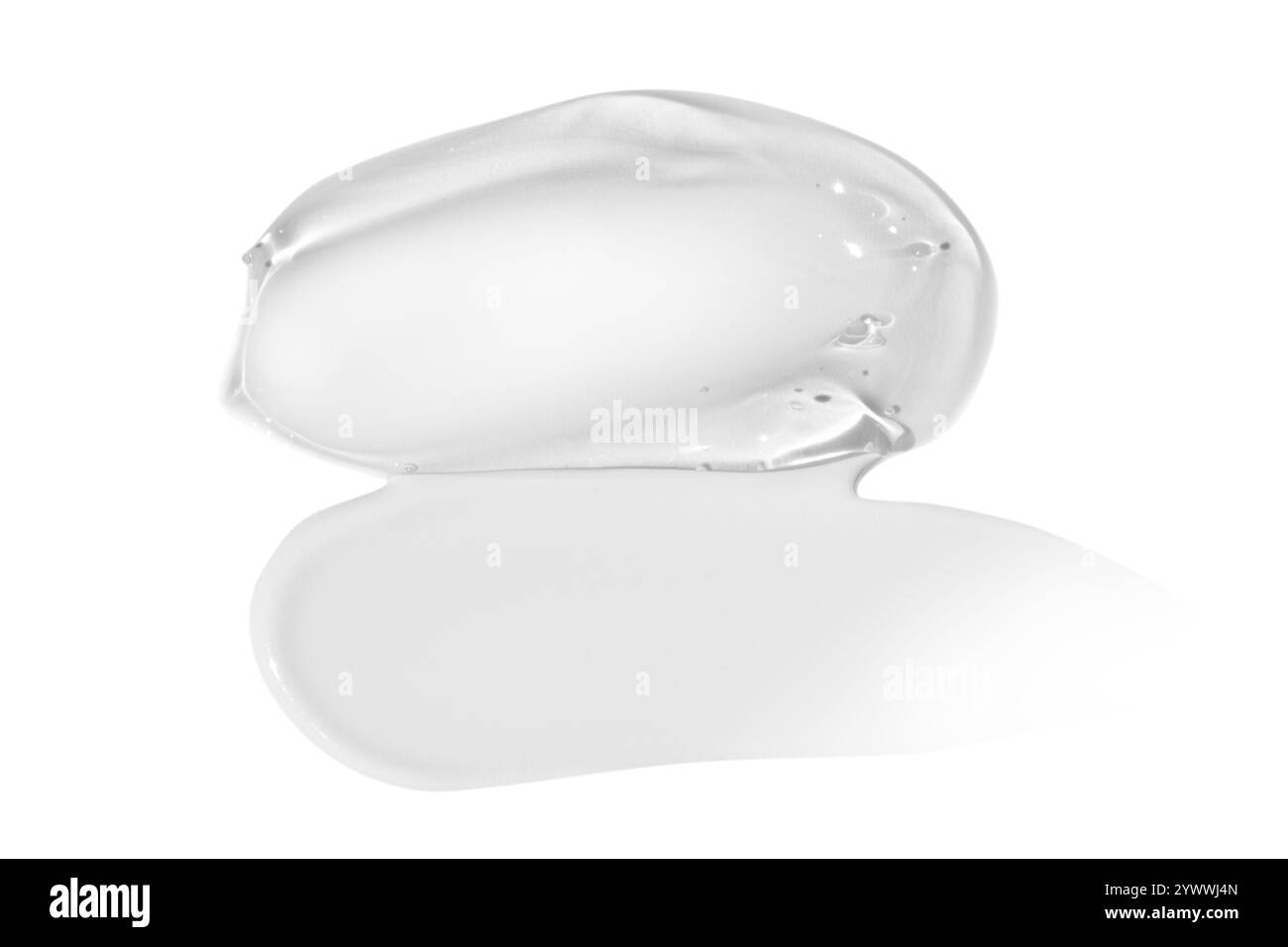 Composition of white cream smears and transparent gel smears on an ...